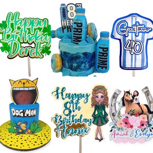 Dog Man Cake Topper Set, Comic Book Party Decorations - Etsy