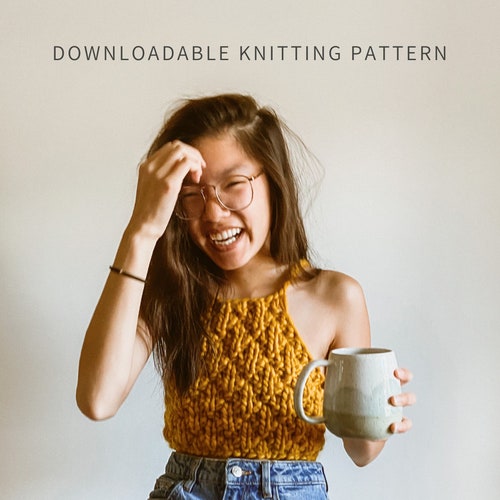 Easy Knit Crop Top Pattern - Etsy