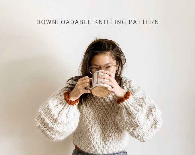 Chunky Knit Jumper Pattern: the Sunday Brunch, Beginner Friendly (PDF ...
