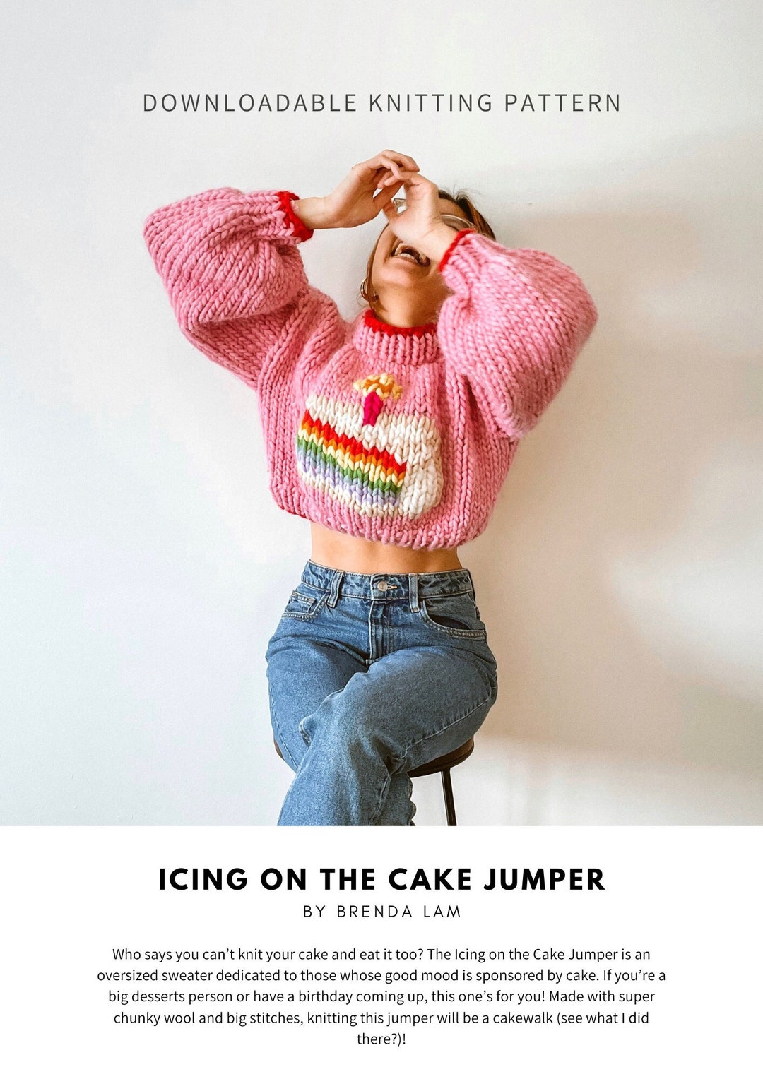 Icing on the Cake Jumper | PDF Digital Download | Knit Birthday Sweater ...