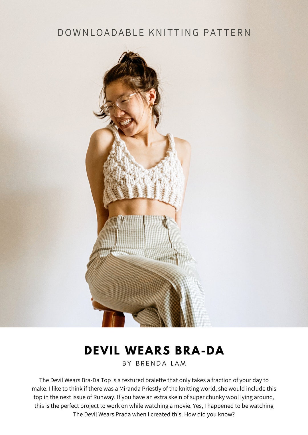 Devil Wears Brada | Digital Download | Chunky Knit Bralette Pattern ...