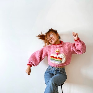 Icing on the Cake Jumper | PDF Digital Download | Knit Birthday Sweater ...