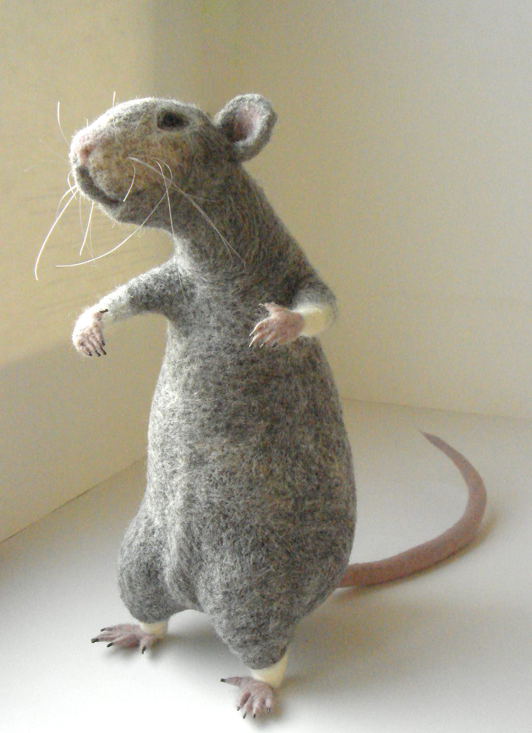 Life-size Felted Gray Rat Figurine: Realistic Wool Animal - Etsy