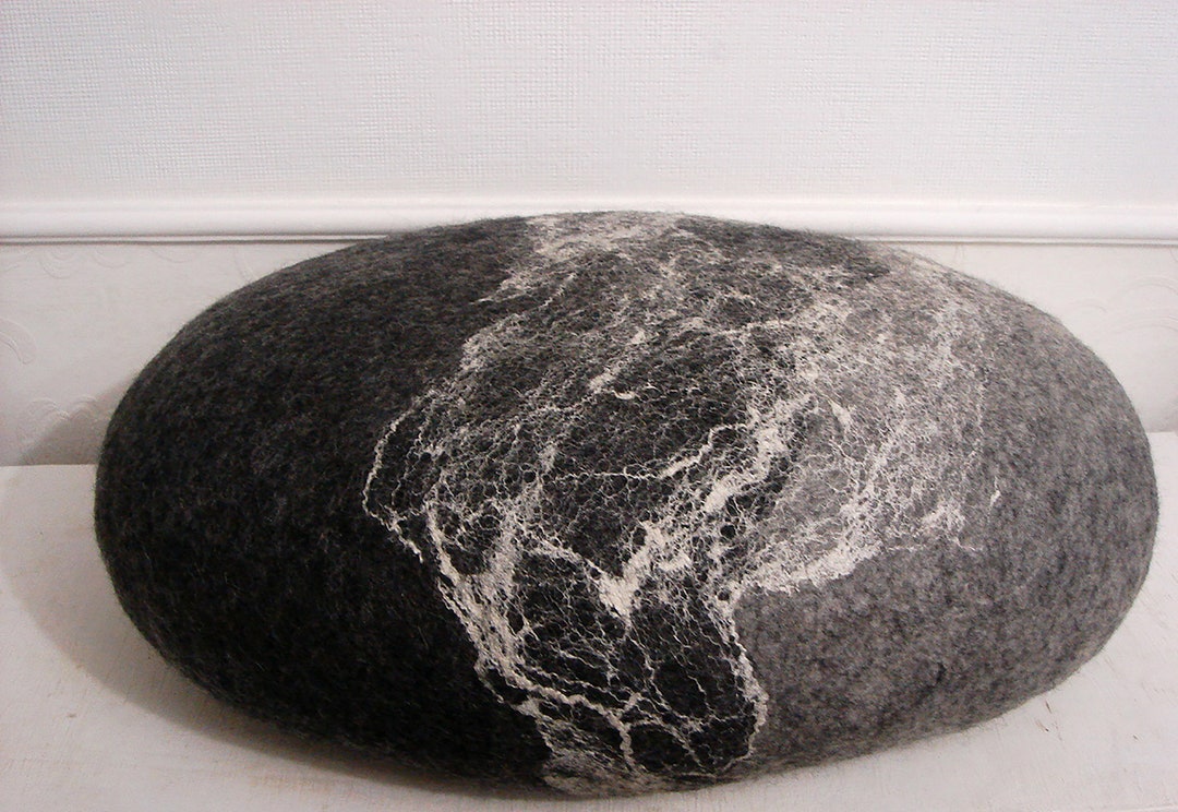 I Am Happy to Make Felted Wool Pebble Pillow - Etsy