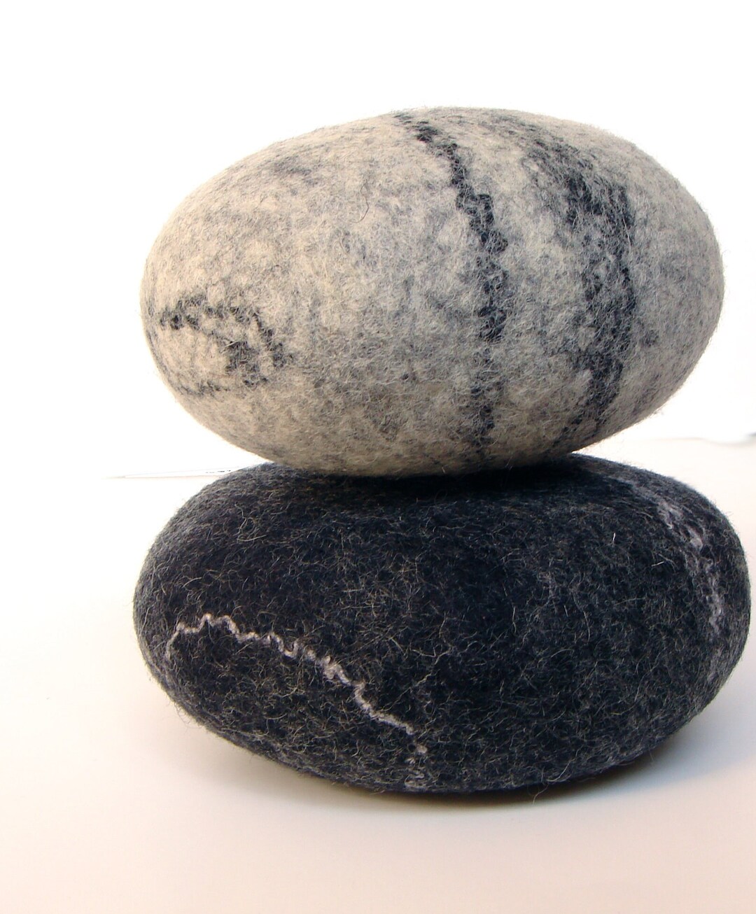 Set of Two Small Sea Pebbles Felted Wool Pads 6 Inches Long ...