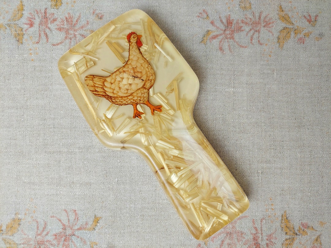 Lucite Chicken Spoon Rest, Chicken Kitchen Decor, Farmhouse - Etsy