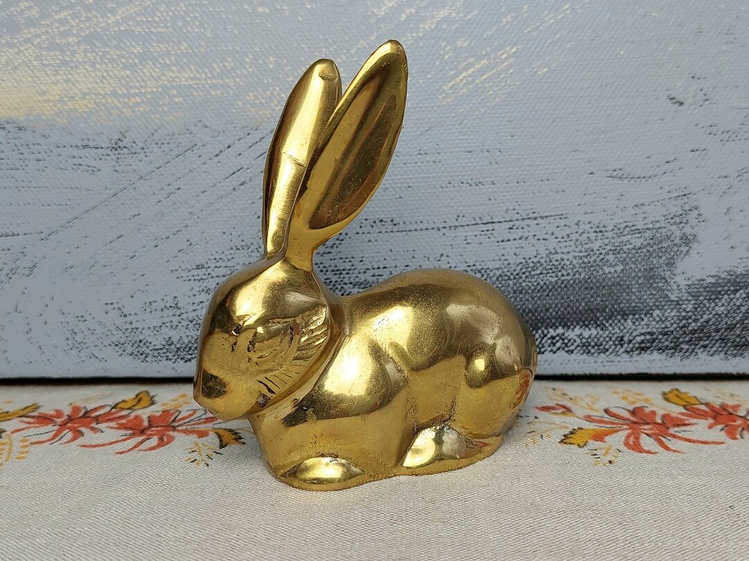 Brass Bunny Figurine, Bunny Rabbit, Easter Decor - Etsy