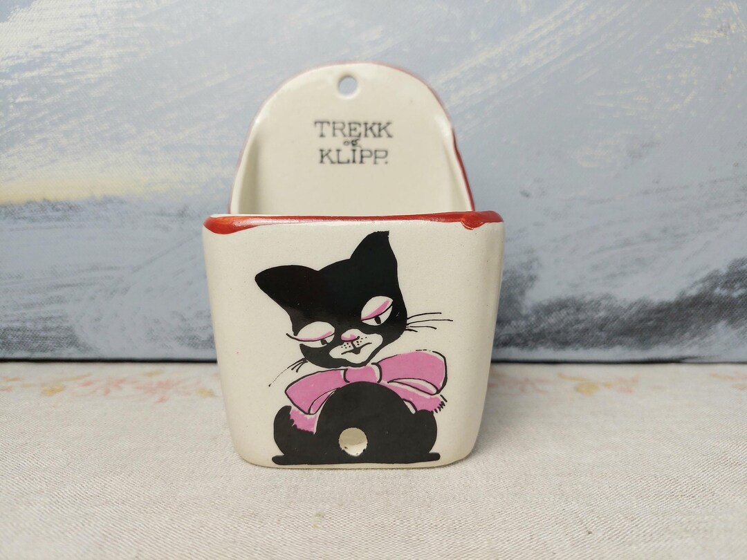 Aksini Denmark Black Cat String Holder, String Dispenser, Trinket Dish ...