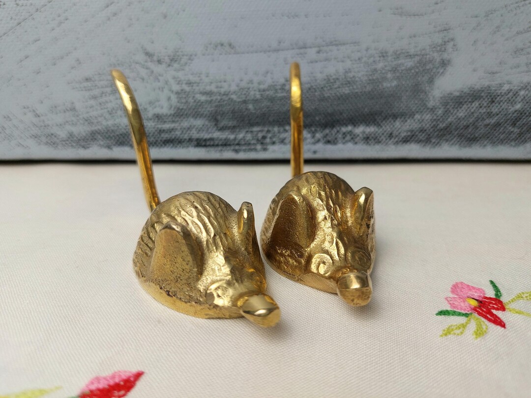 Brass Mice, Mouse Figurine, Ring Holder, Candle Snuffer - Etsy