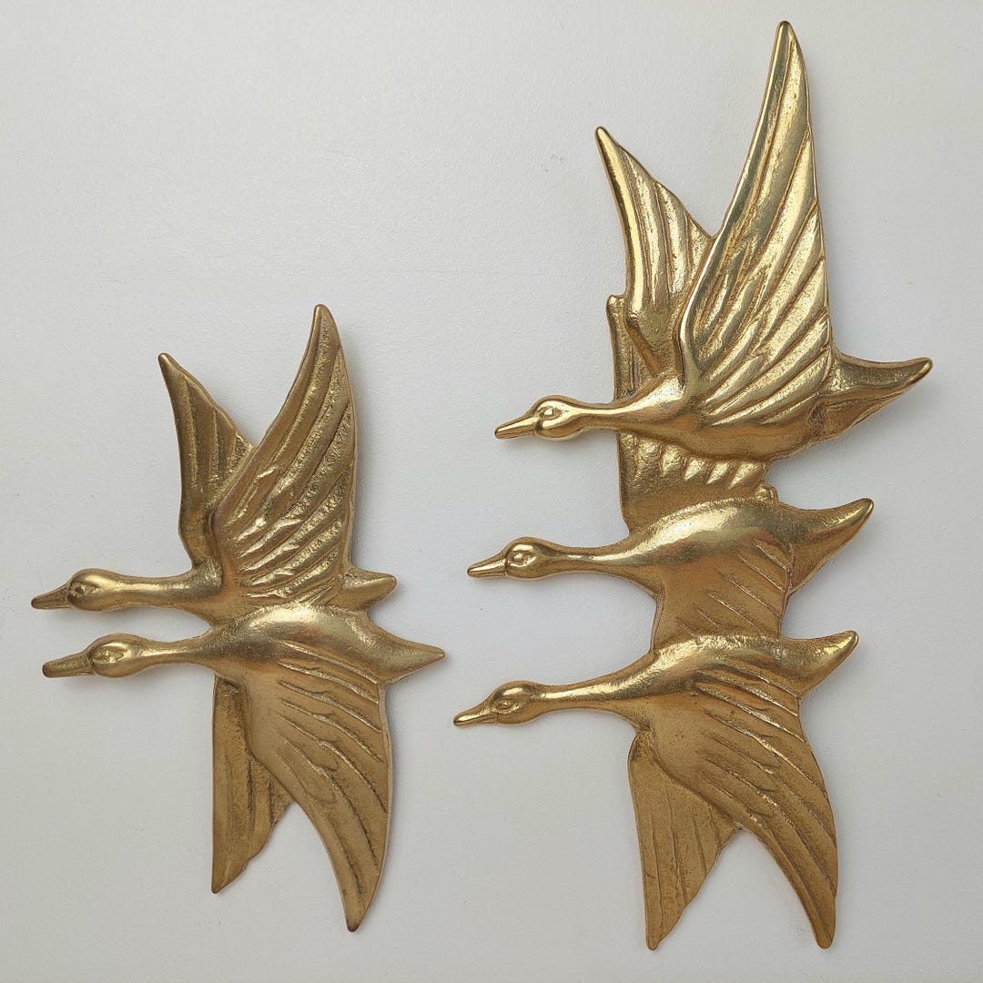 Brass Flying Geese, Geese Wall Hanging, Wall Decor, Goose, Bird - Etsy