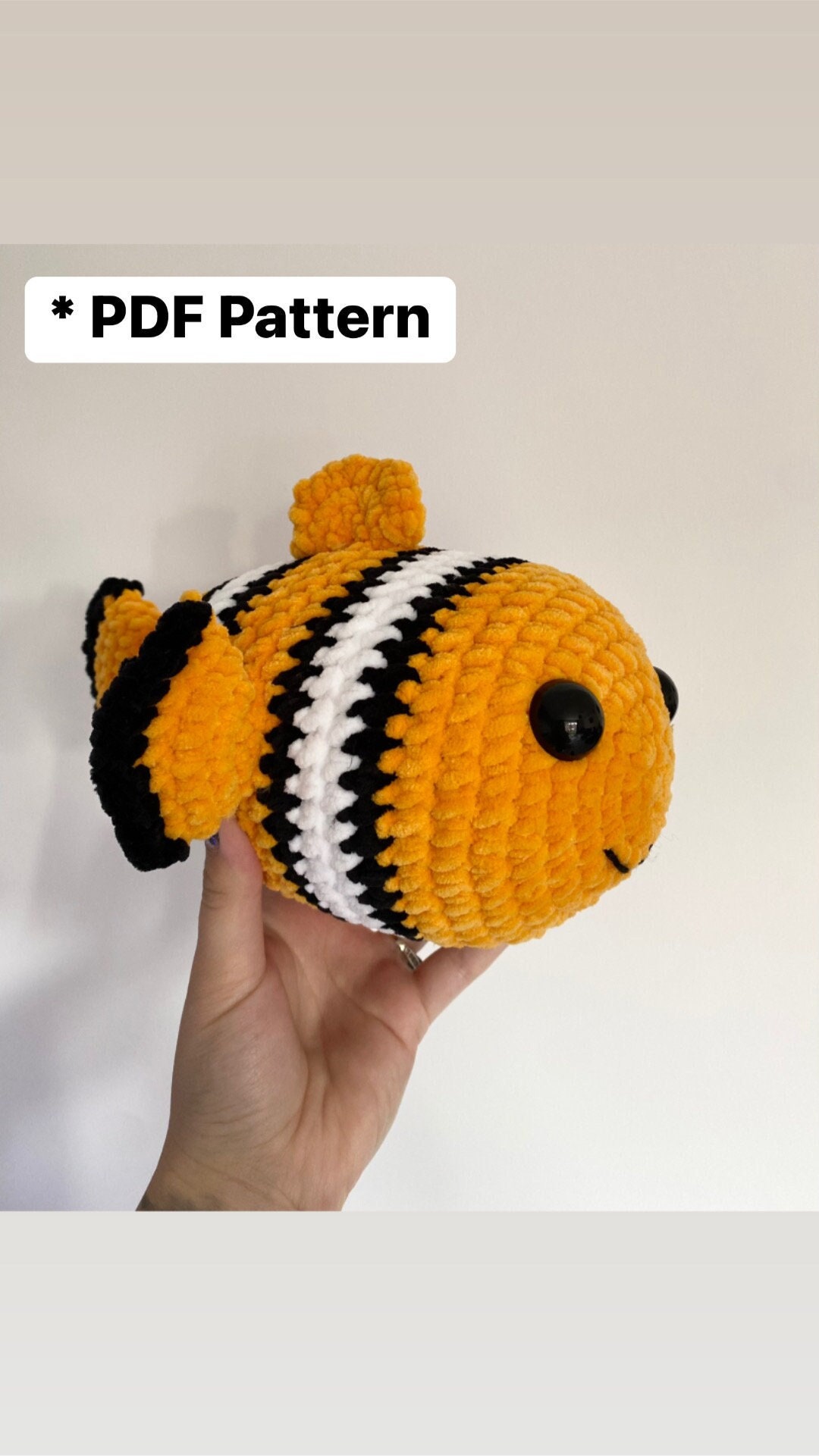 Coco the Clownfish PDF Crochet Pattern, Clownfish Crochet Pattern - Etsy