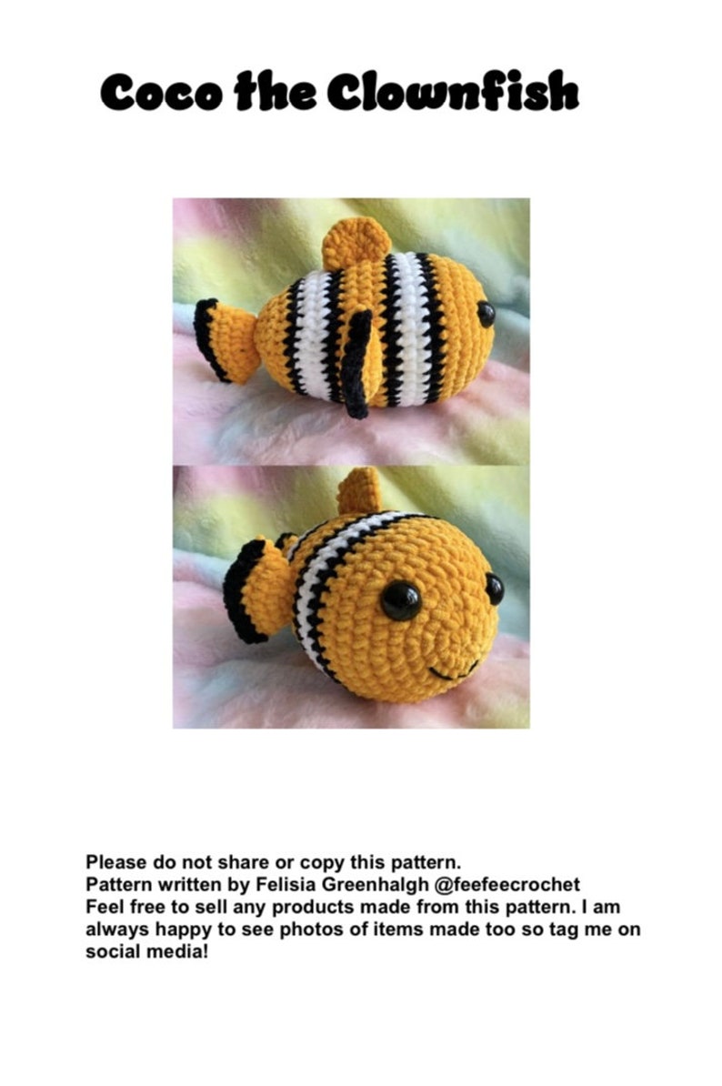 Coco the Clownfish PDF Crochet Pattern - Etsy