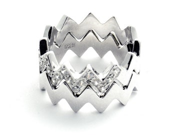 Zig Zag Ring - Etsy