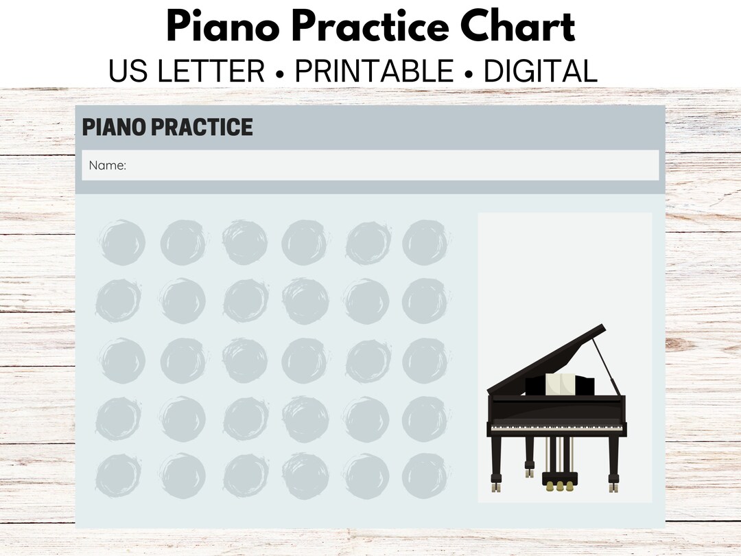 Piano Practice Tracker/ Piano Practice Chart - Etsy
