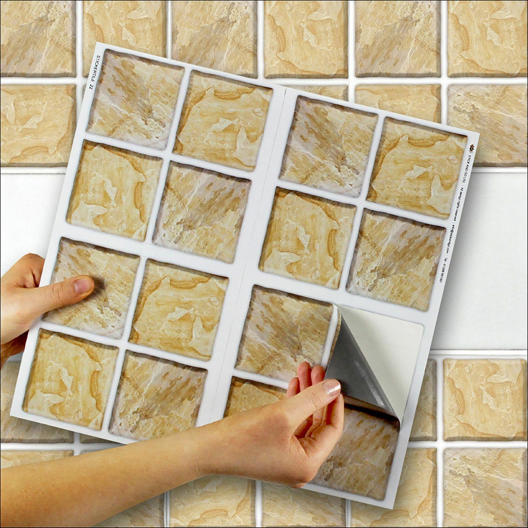 Stick on Tile Vinyl Transfer Stickers 6"x6" for Kitchen & Bathroom ...
