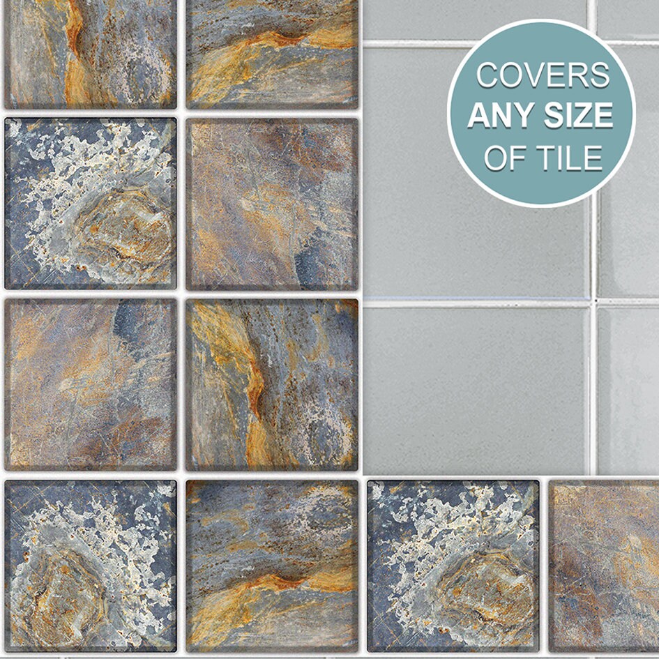 Rustic Slate Tile Stickers: 4"x4" Self Adhesive, Pack of 18 - Etsy