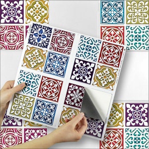 Stick on Tile Vinyl Transfer Stickers 6"x6" for Kitchen & Bathroom ...