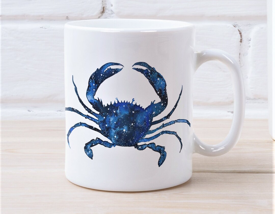 Crab Design Mug,coffee Mug,, Beach Mugs,coastal Homeware,nautical ...