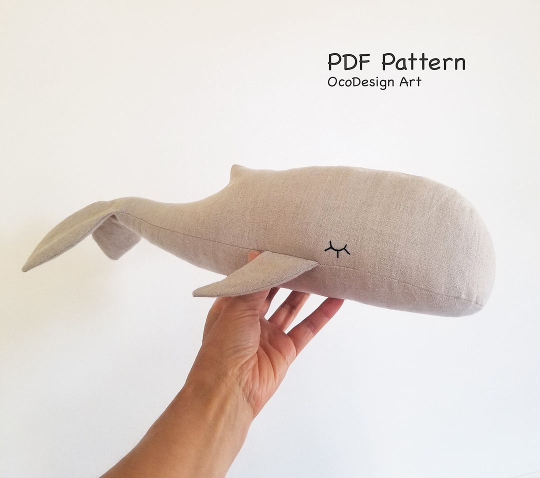 Sperm Whale Sewing Pattern & Tutorial,pdf Download, DIY Soft Toy. 2 ...