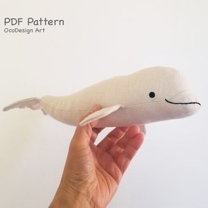 Beluga Whale Sewing Pattern & Tutorial,pdf Download, DIY Soft Toy. 2 ...