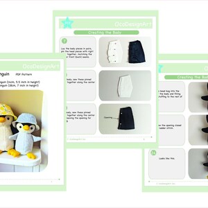 Penguin Stuffed Animal Sewing Pattern & Tutorial,pdf Download, Doll ...