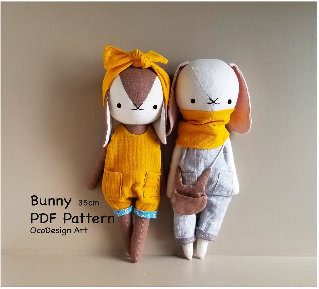 Bunny Stuffed Animal Sewing Pattern & Tutorial,pdf Download, Bunny Doll ...