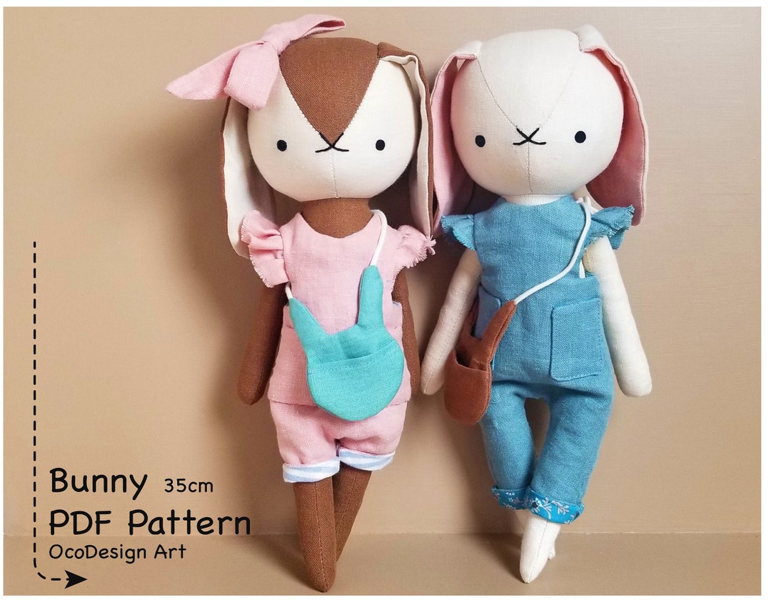 Bunny Stuffed Animal Sewing Pattern & Tutorial,pdf Download, Bunny Doll ...