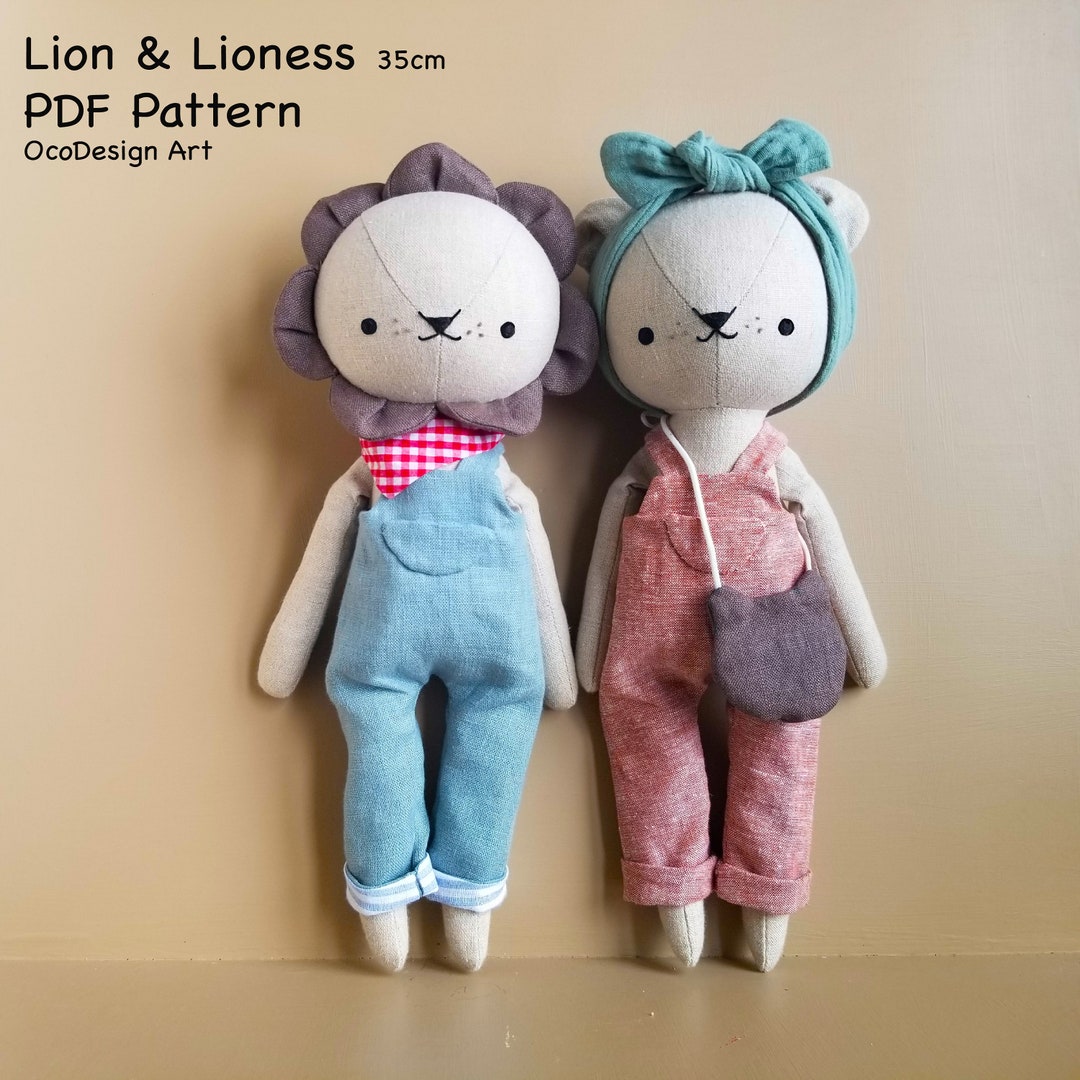 Lion and Lioness Stuffed Animal Sewing Pattern & Tutorial,pdf Download ...