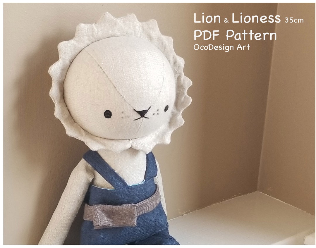 Lion and Lioness Stuffed Animal Sewing Pattern & Tutorial,pdf Download ...