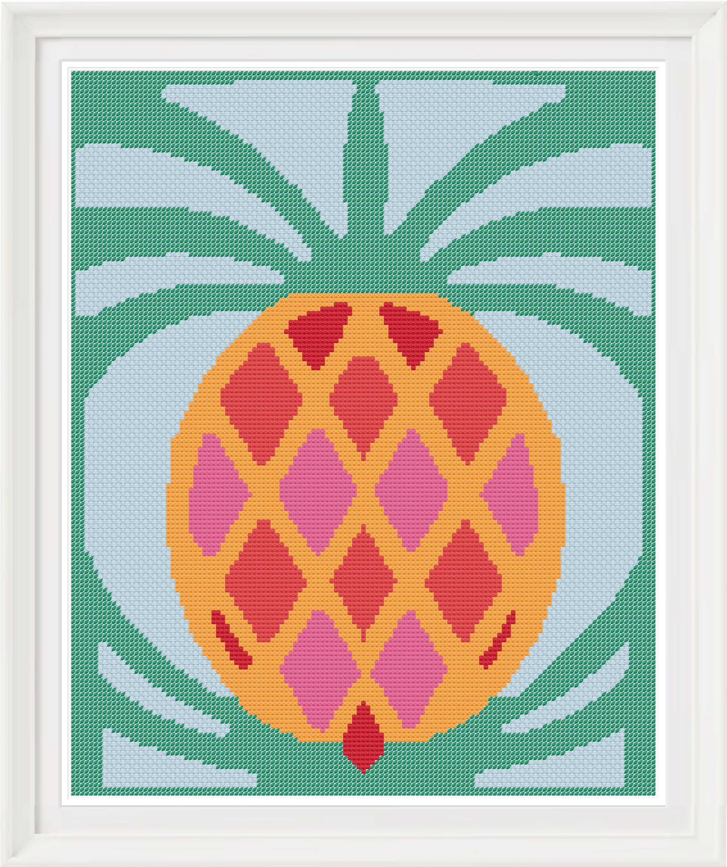 Abstract Pineapple Cross Stitch Pattern - Etsy