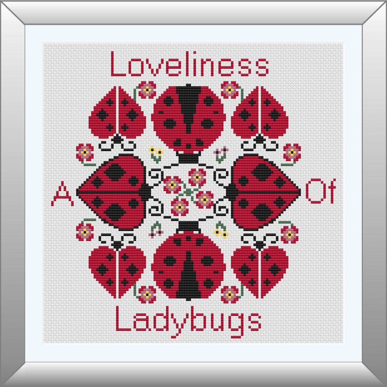 A Loveliness of Lady Bugs Cross Stitch Pattern and Biscornu - Etsy