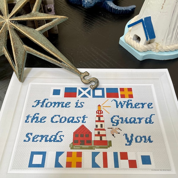 Coast Guard Home Cross Stitch Pattern - Etsy