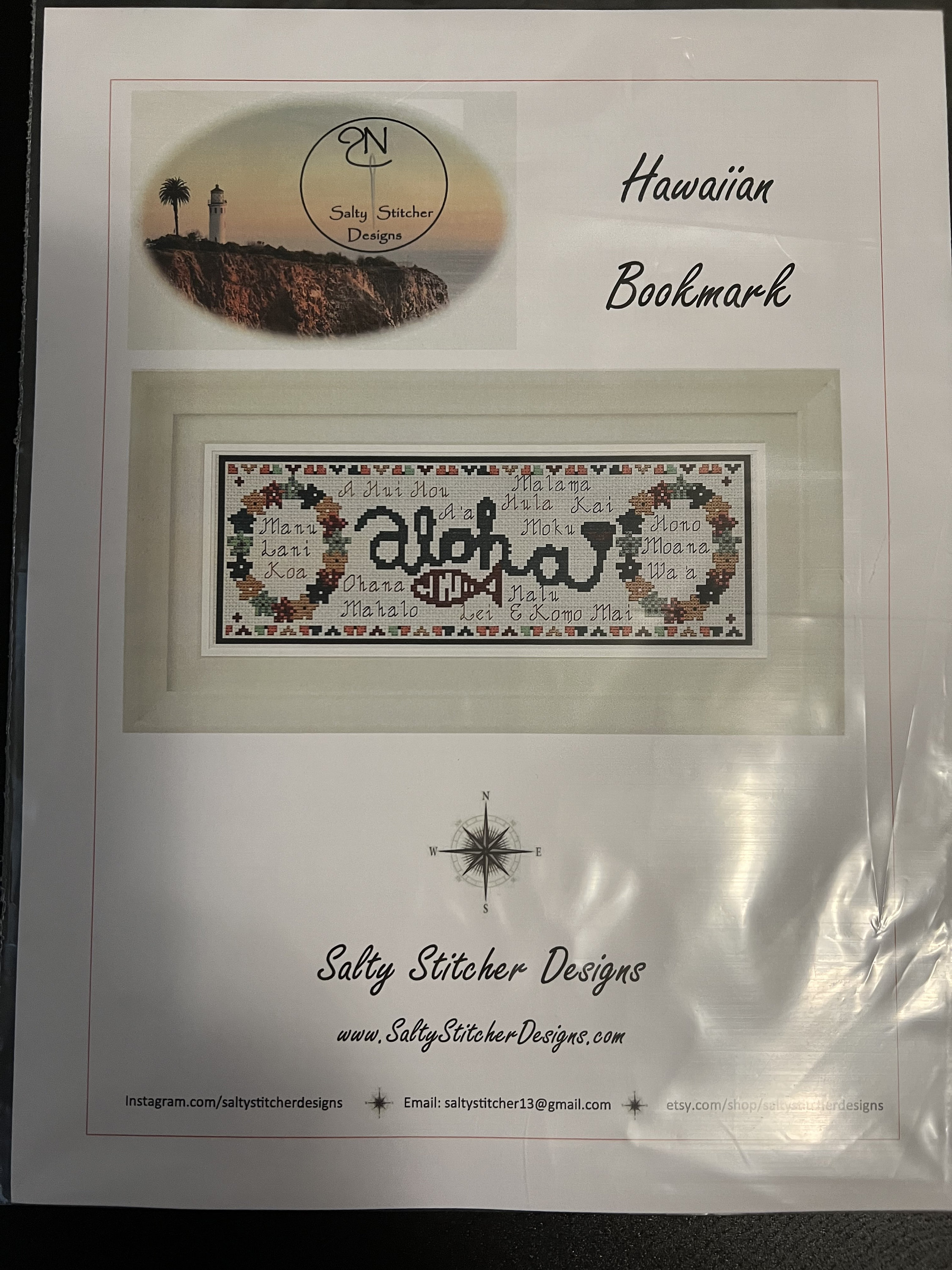 Hawaiian Bookmark Cross Stitch Pattern (PDF Version) - Etsy