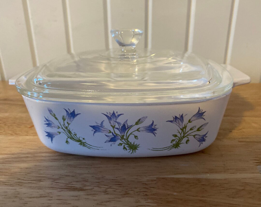 Corning Ware, Blue Dusk Flowers, 1 Liter Casserole Dish A-1-B, With Lid ...