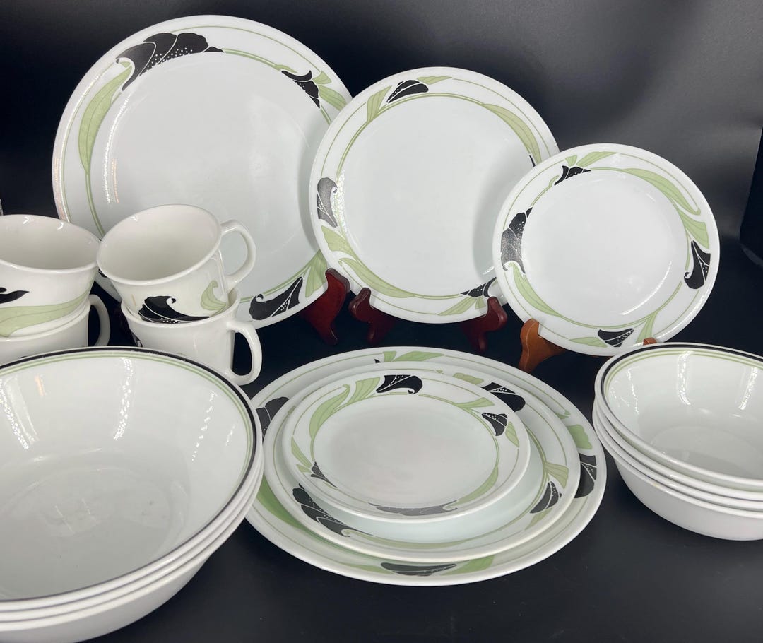 Corelle, Black Orchid, 17 Pieces - Etsy