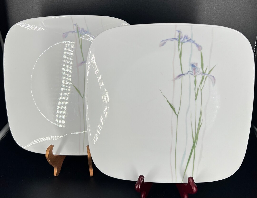 Corelle, Shadow Iris, Square Dinner Plates, Set of 2 - Etsy