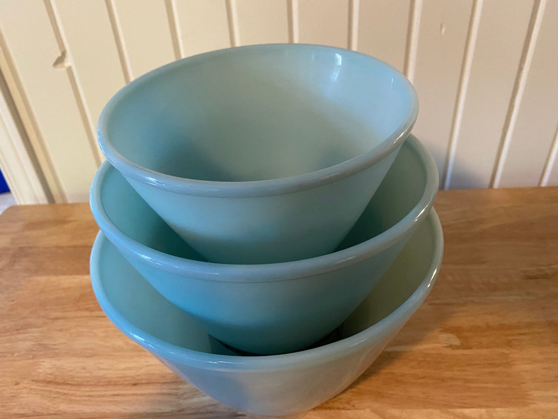 Fire King Delphite Blue Splash-proof Bowls Set of 3 - Etsy UK