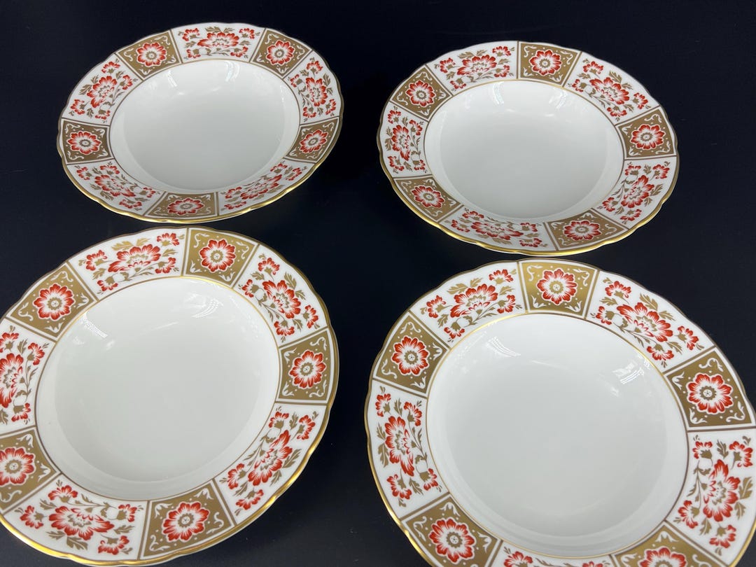 Royal Crown Derby, Red Derby Panel, Rim Soup Bowl, Set of 4 - Etsy