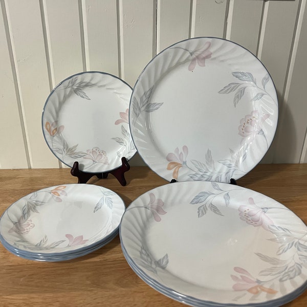 Pink Trio Corelle Plates - Etsy
