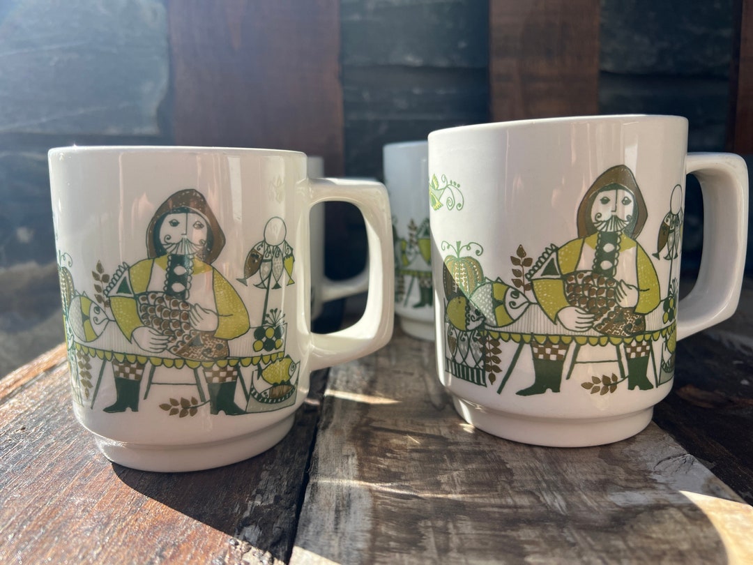 Figgjo Market D Handle Mugs Set of 4 - Etsy
