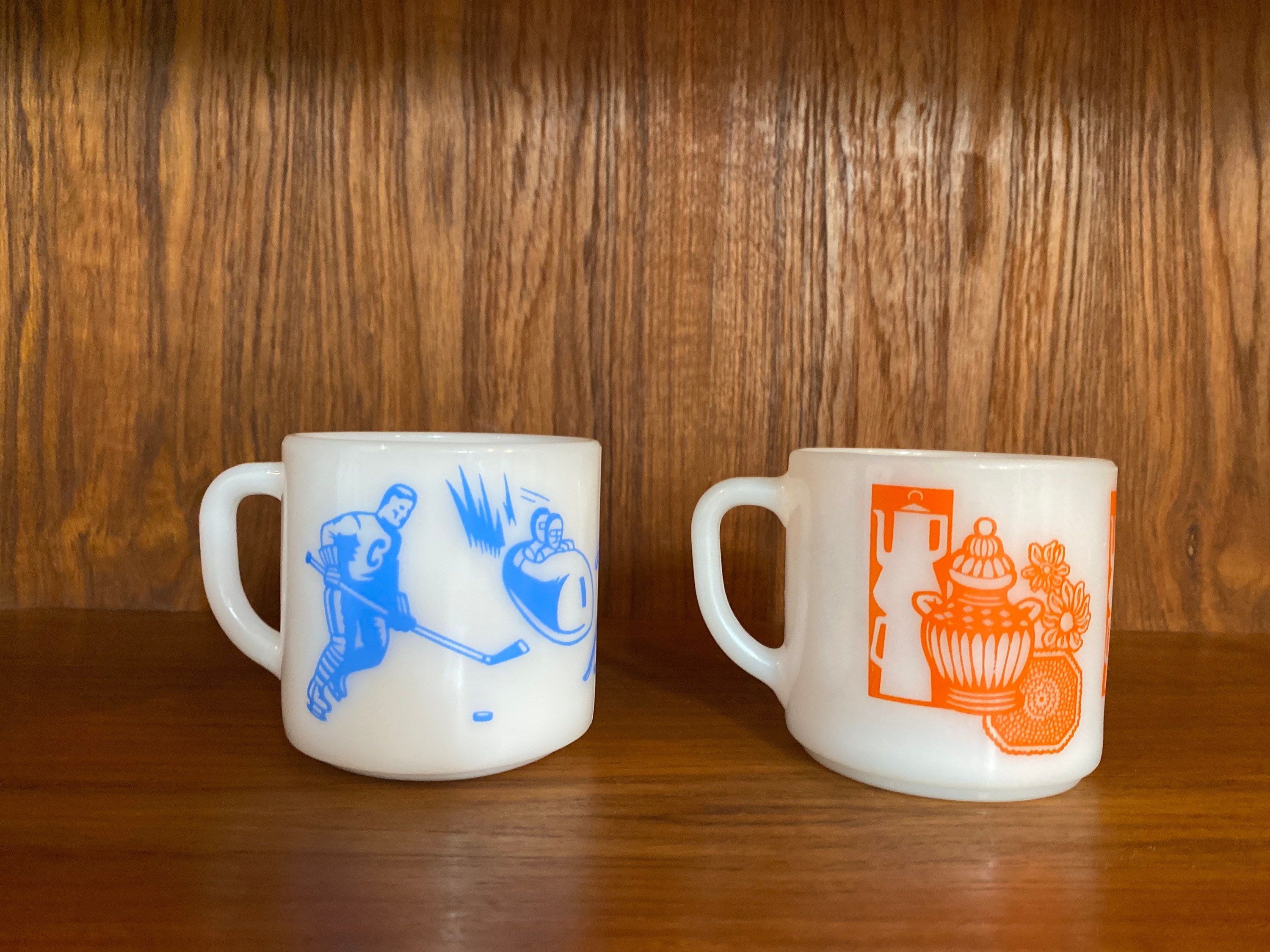 Federal Glass Milk Glass Coffee Mugs | Etsy