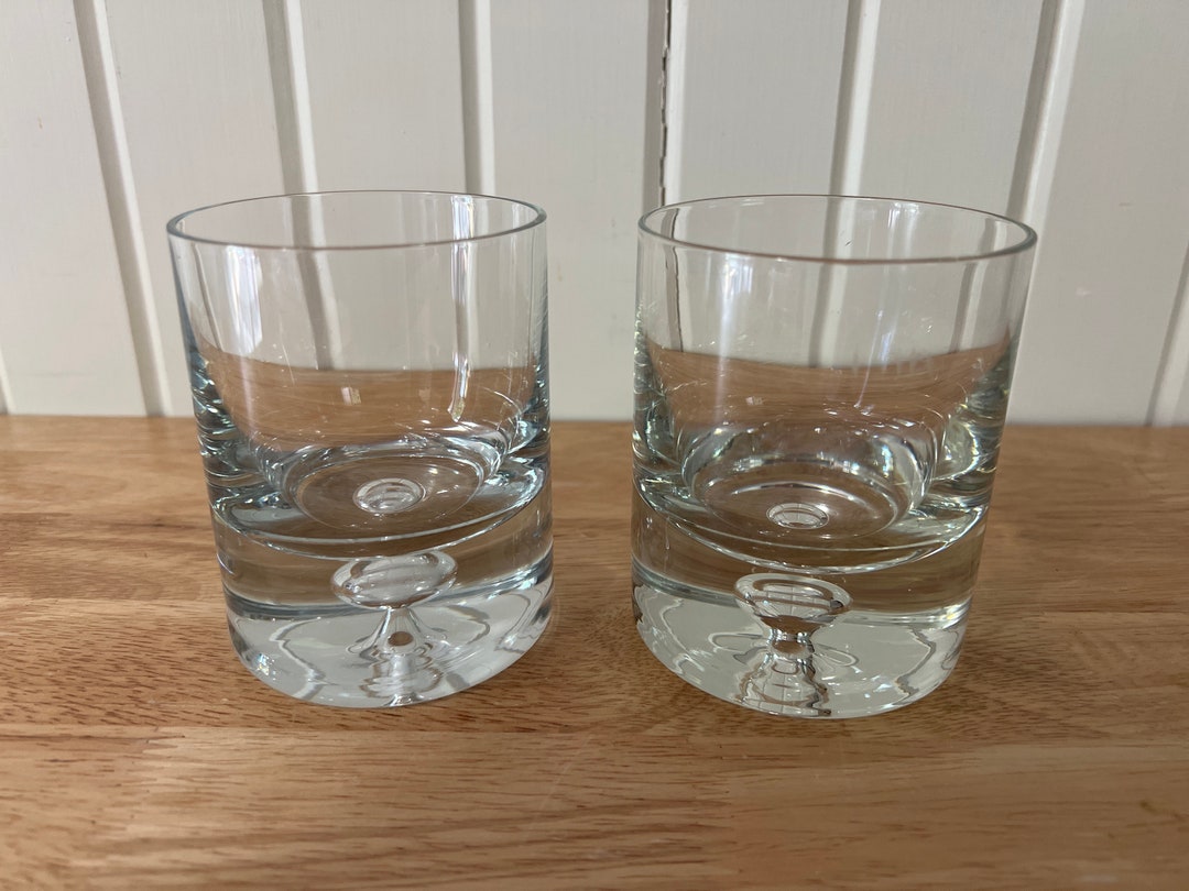 Krosno, Poland, Bubble Bottom, Heavy Rocks Glasses - Pair - Etsy