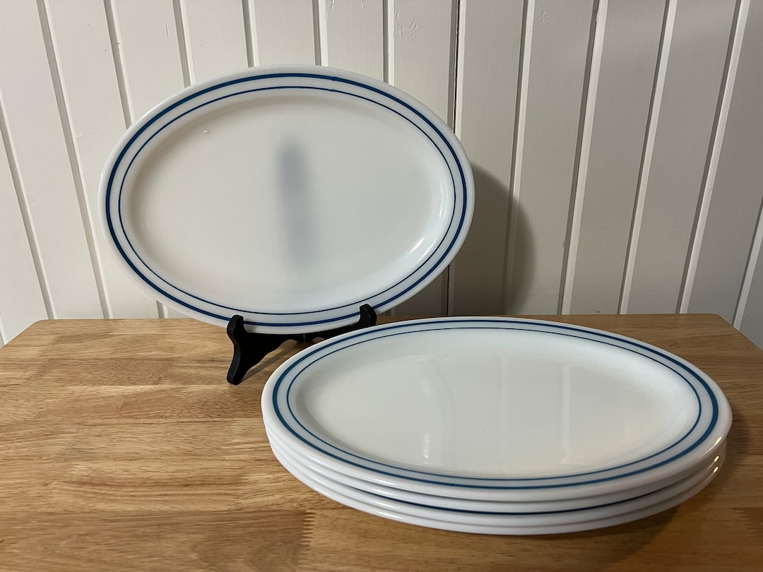 Pyrex by Corning, Tableware, Blue Band, 5 Platters - Etsy