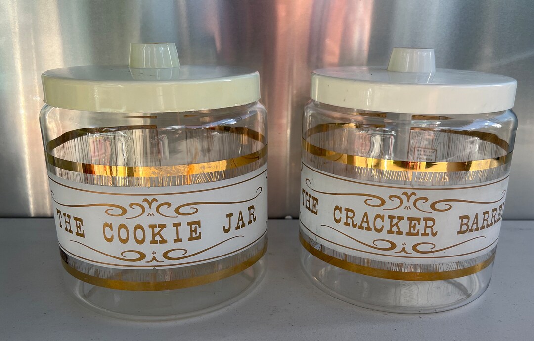 Pyrex, Glass Cookie Jar, Cracker Barrel, Duo, Glass Storage Jar Set ...