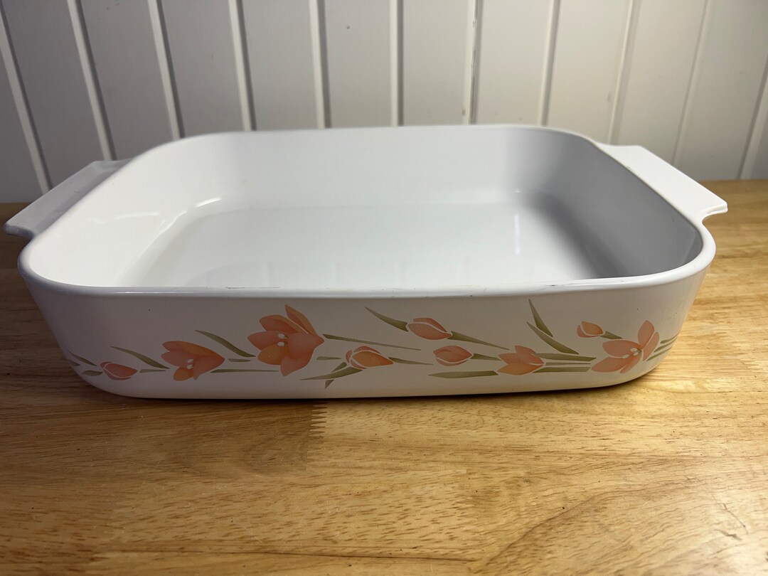 Corelle, Corning Ware, Peach Floral Pattern, Lasagna Pan - Etsy