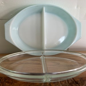 Pyrex, Turquoise Snowflake, Divided Dish With Lid, 1 1/2 QT - Etsy