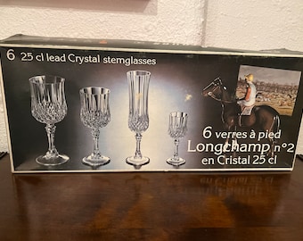 Cristal D'arques Durand Longchamp Wine Glasses-set of 6 - Etsy