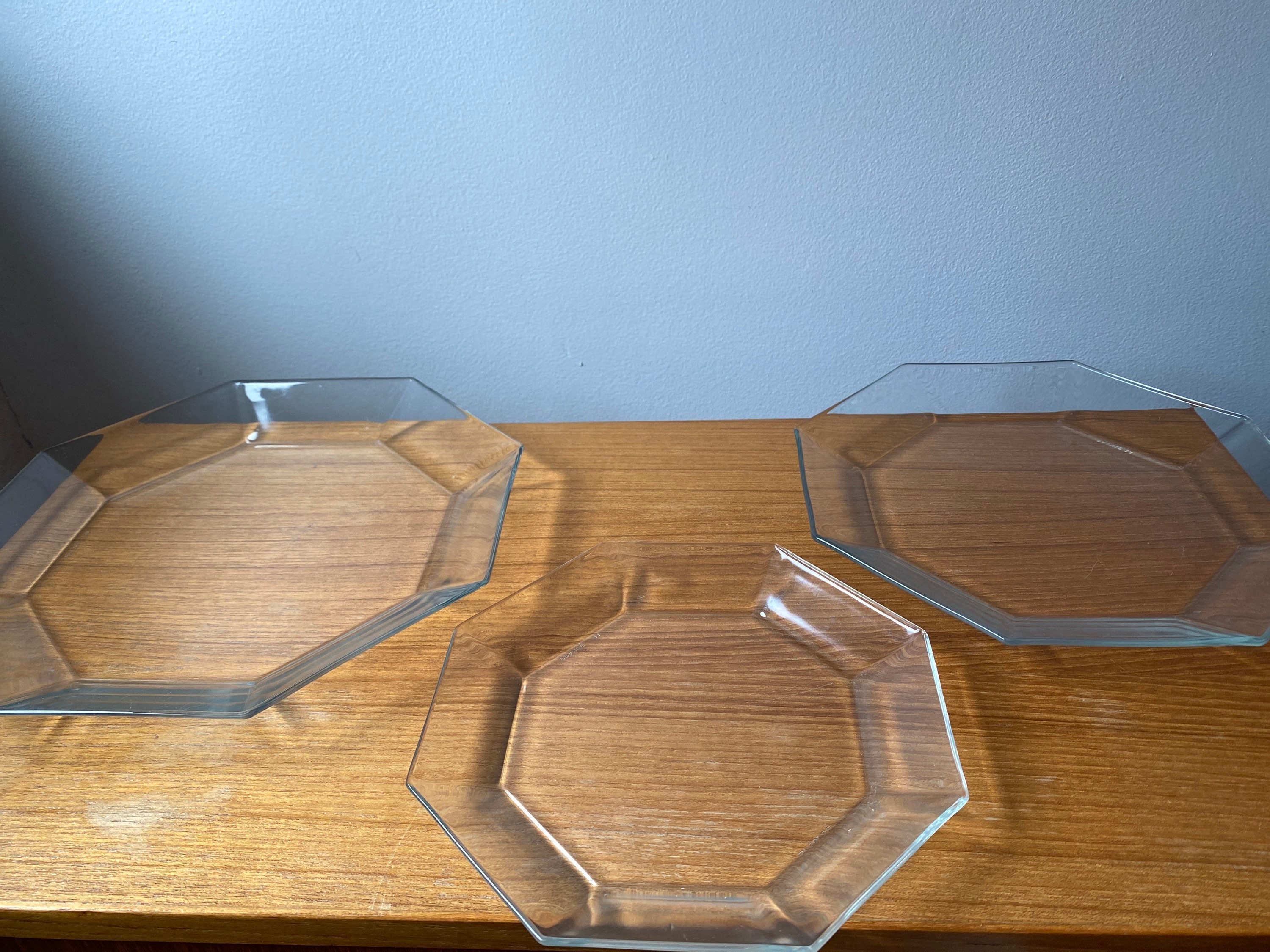 Arcoroc Octagon Clear Glass Plates - Etsy