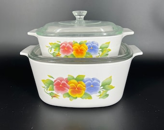 Corning Ware Bowl With Lid Summer Blush Pattern Pink Yellow Purple ...