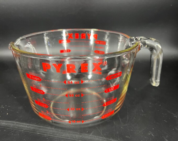 Vintage Large Pyrex 64 Oz., 8 Cups, 2 Quarts, Glass Measuring Cup564 ...